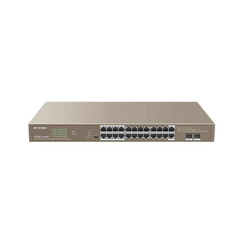 IP-COM G1126P-24-410W 24 PORT GIGABIT + 2X1GB SFP UPLINK RACKMOUNT 370W ...